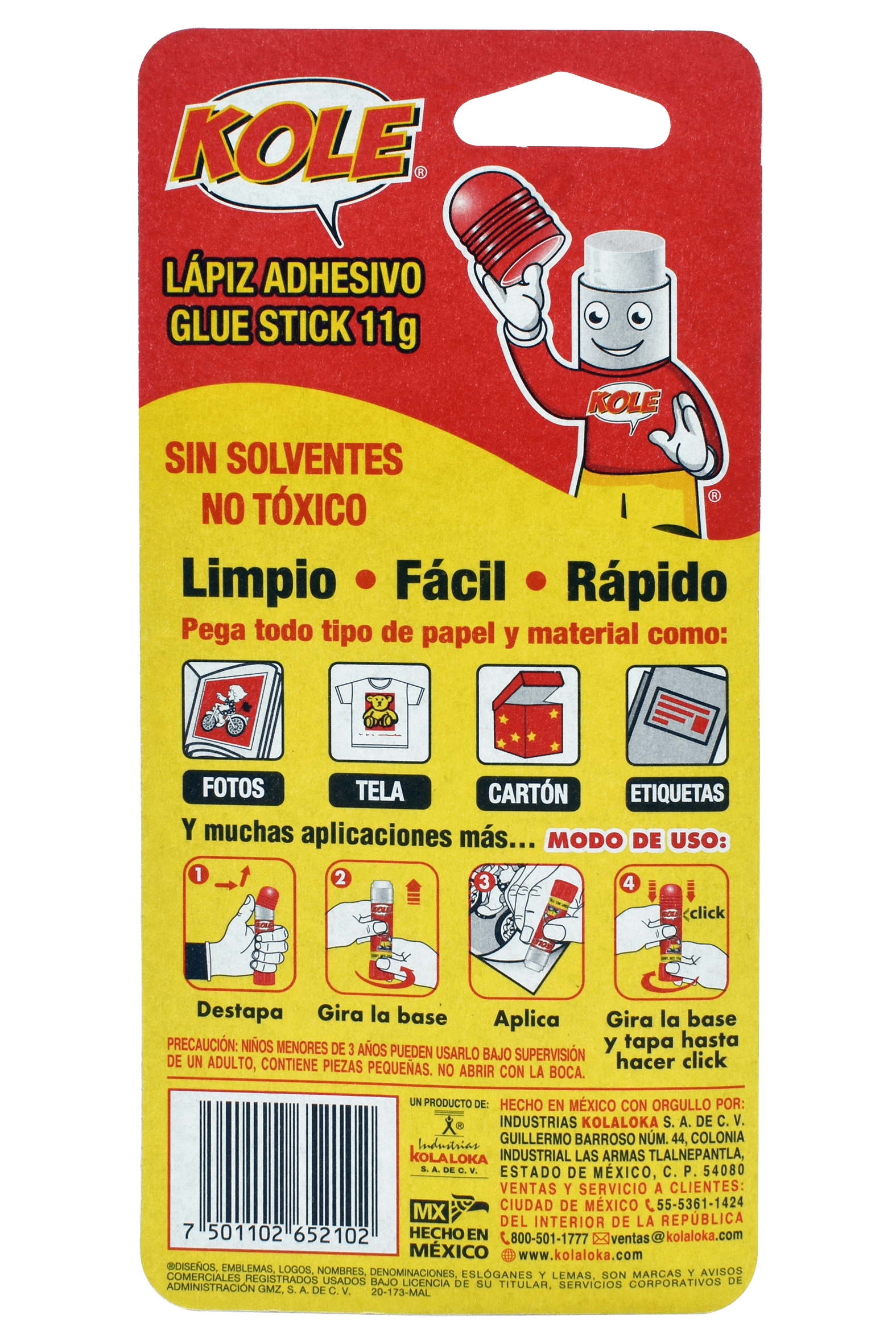 Industrias KolaLoka® | Kole ® Lápiz Adhesivo | Pegamento En Barra